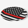 America Thin Red Line Symbol Paper Plates | Zazzle