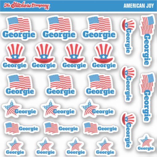 America U.S.A. Custom Name Labels | Stickers | Zazzle