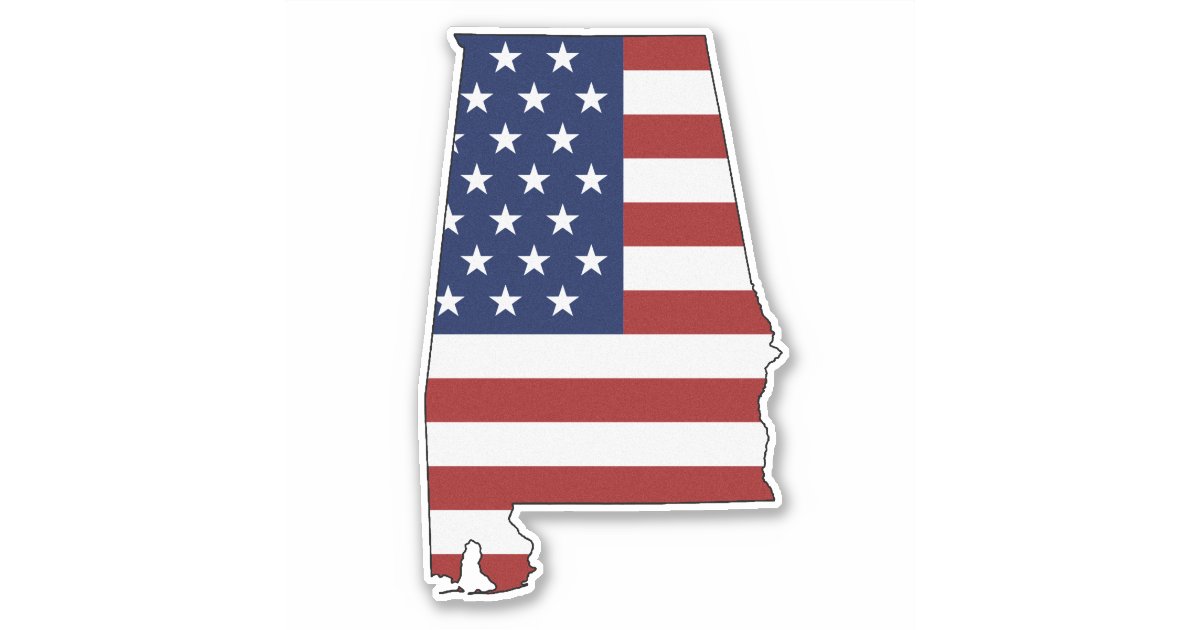 American Alabama Flag Sticker | Zazzle