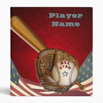 American All Star Baseball Binder | Zazzle