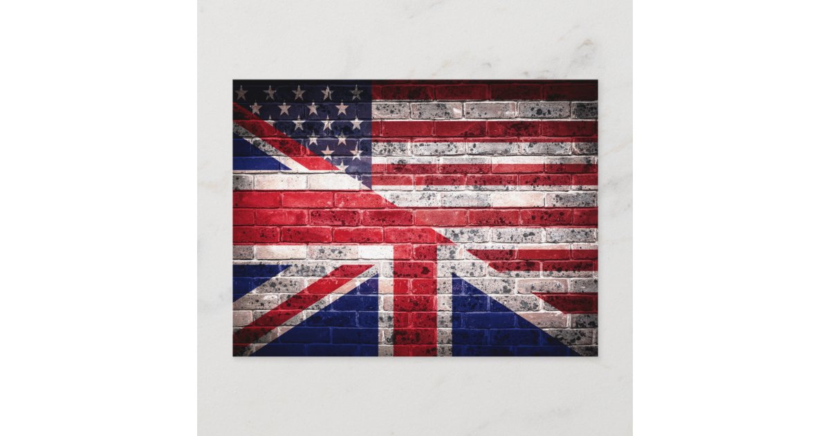 American and British flag. Postcard | Zazzle