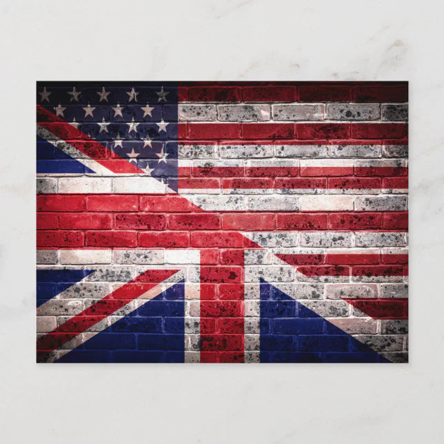 American and British flag. Postcard | Zazzle