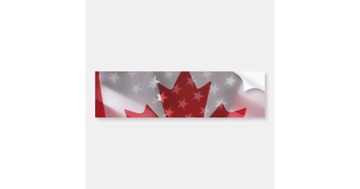 American and Canadian flags bumper sticker | Zazzle