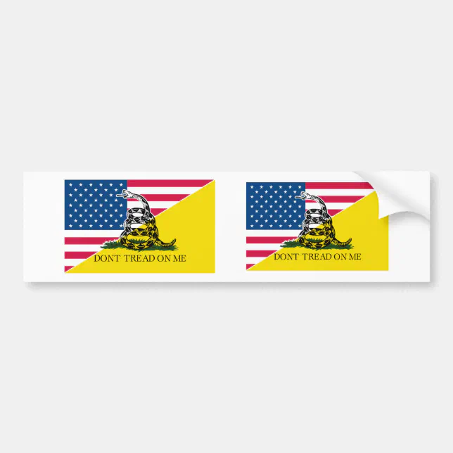 American and Gadsden Flag Bumper Sticker | Zazzle