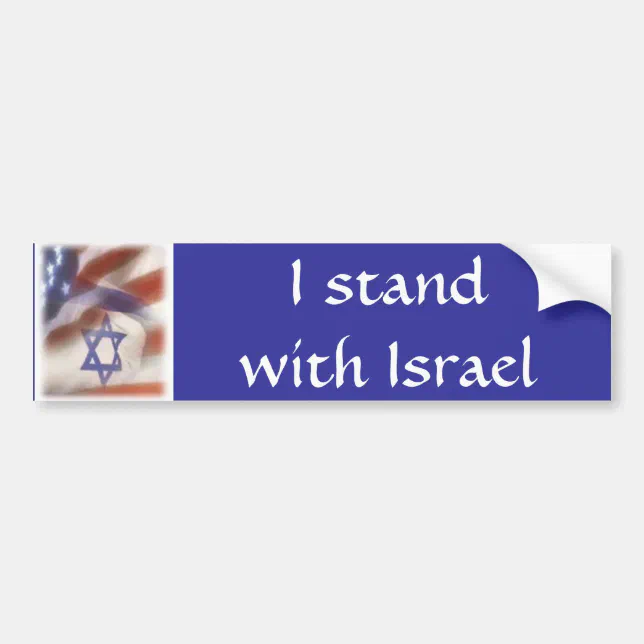 American and Israeli Flag I stand with Israel Bumper Sticker | Zazzle