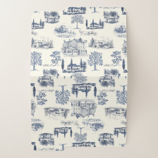 American Architecture Toile File Folder | Zazzle