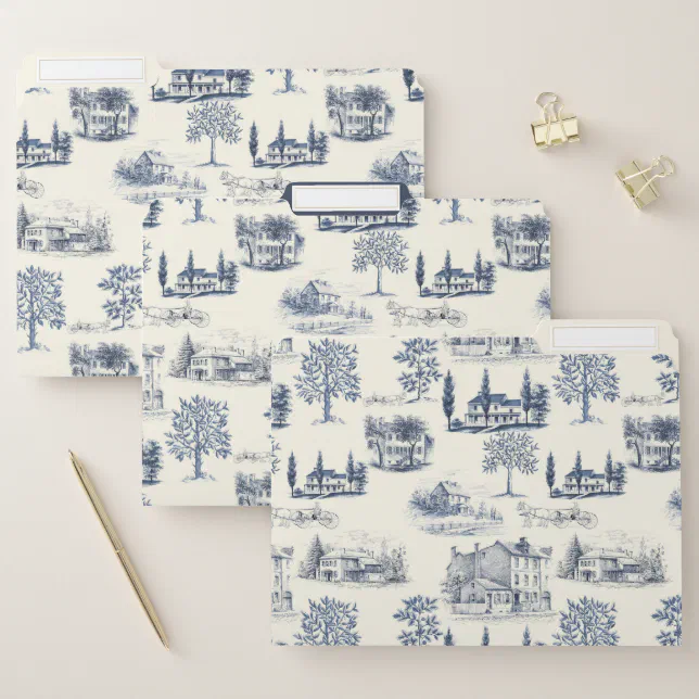 American Architecture Toile File Folder | Zazzle