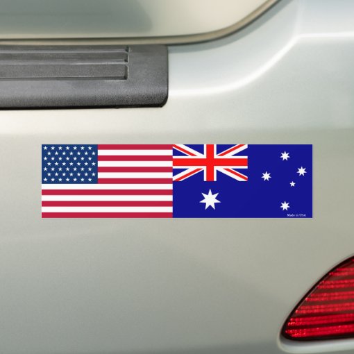 American & Australian Flags Bumper Sticker | Zazzle