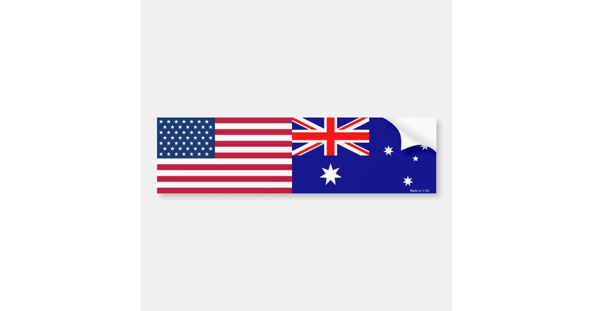 American & Australian Flags Bumper Sticker | Zazzle