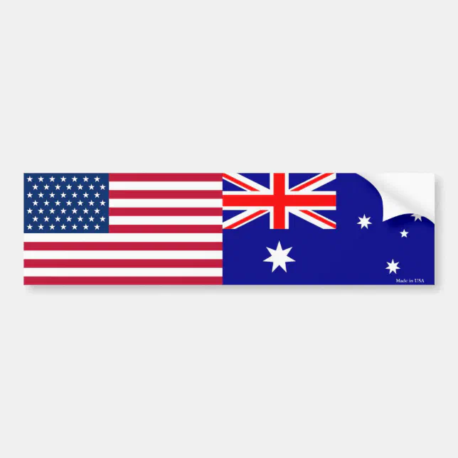 American & Australian Flags Bumper Sticker | Zazzle