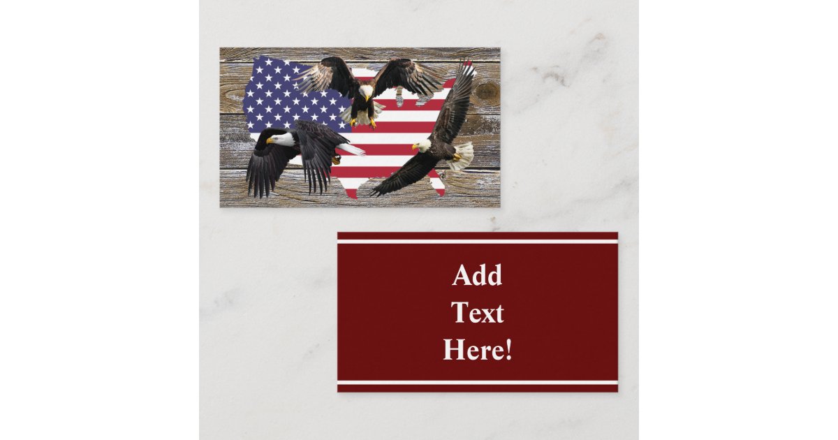 American Bald Eagle American Flag Business Card | Zazzle