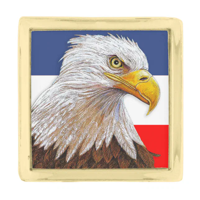 American Bald Eagle Gold Finish Lapel Pin | Zazzle