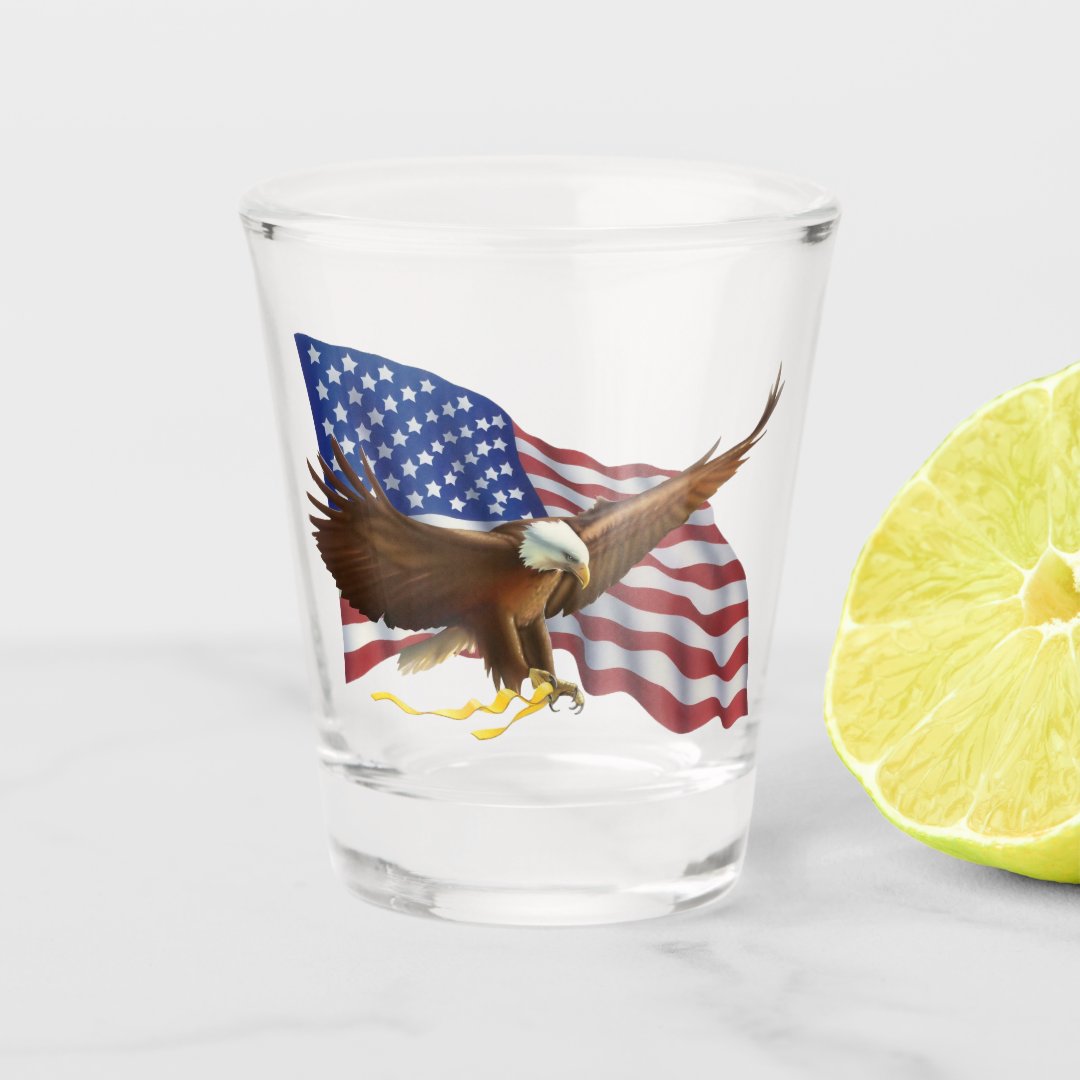 American Bald Eagle Shot Glass | Zazzle