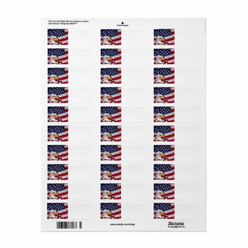 American Bald Eagle with Flag Background Label | Zazzle