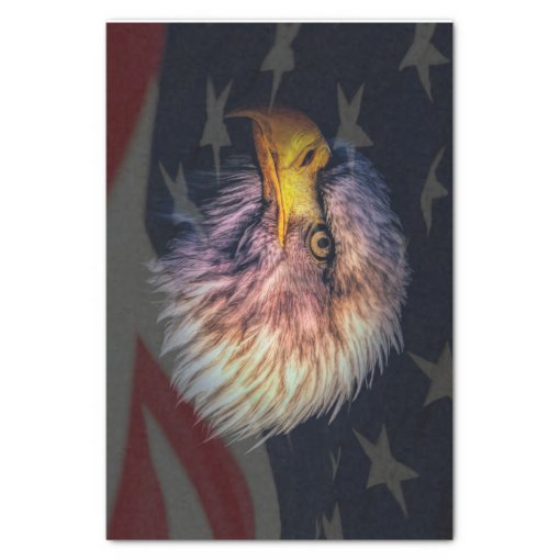 American Bald Eagle With Flag Tissue Paper | Zazzle