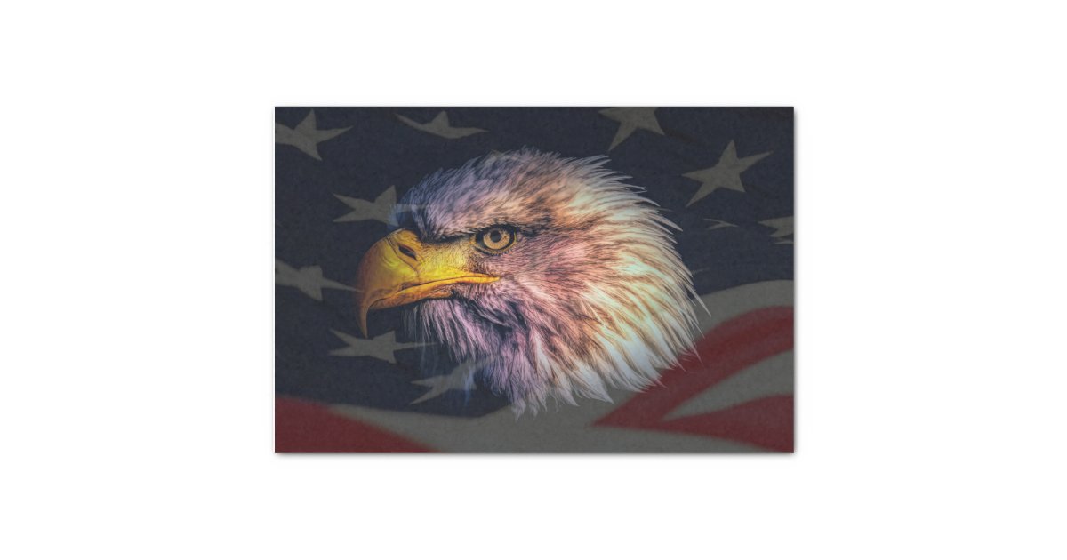 American Bald Eagle With Flag Tissue Paper | Zazzle