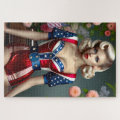 American Beauty Patriotic Blonde Pin-up Girl Jigsaw Puzzle | Zazzle