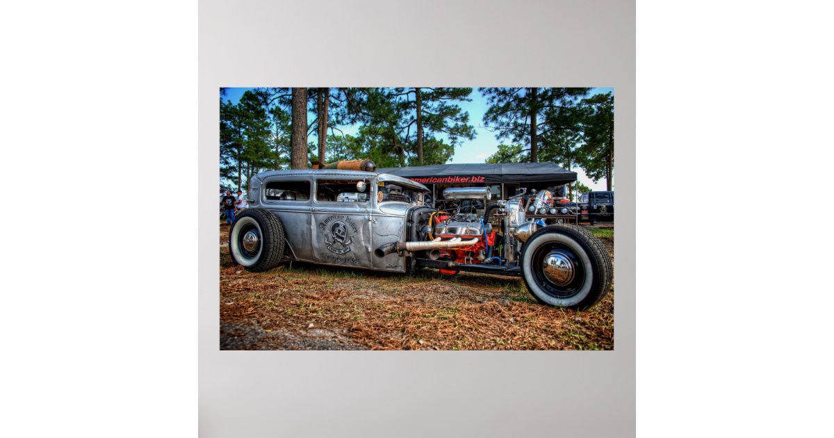 American Biker Rat Rod Poster | Zazzle