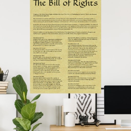 American Bill of Rights Poster | Zazzle