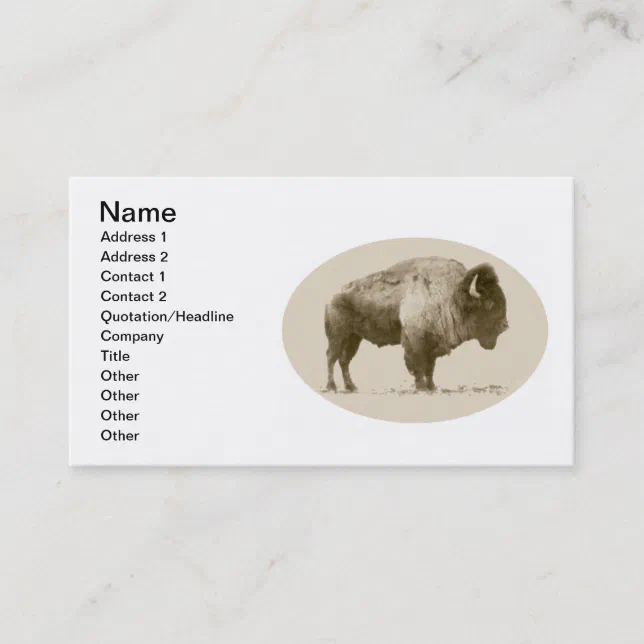 American Bison Business Card | Zazzle