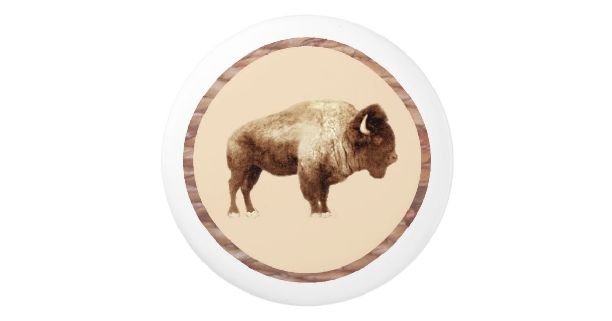 American Bison Ceramic Knob | Zazzle