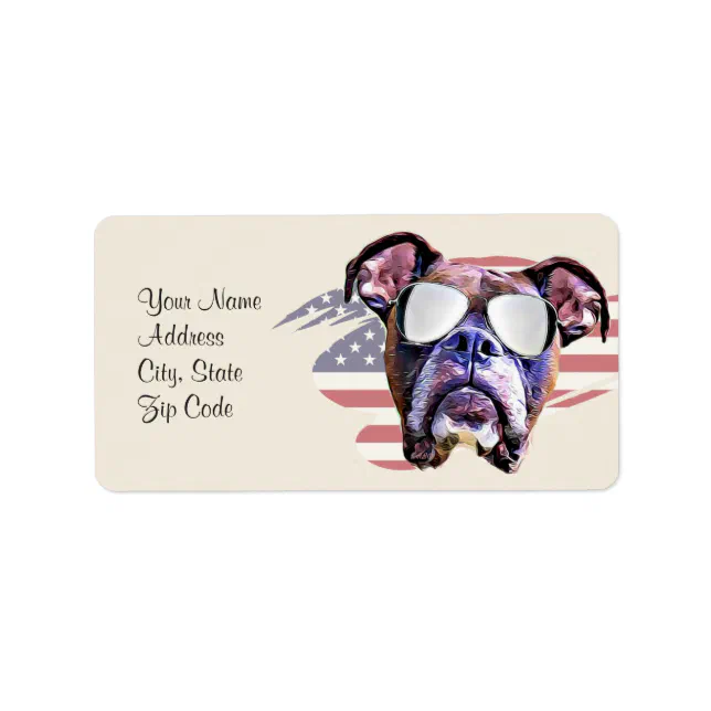 American Boxer Dog Address labels | Zazzle
