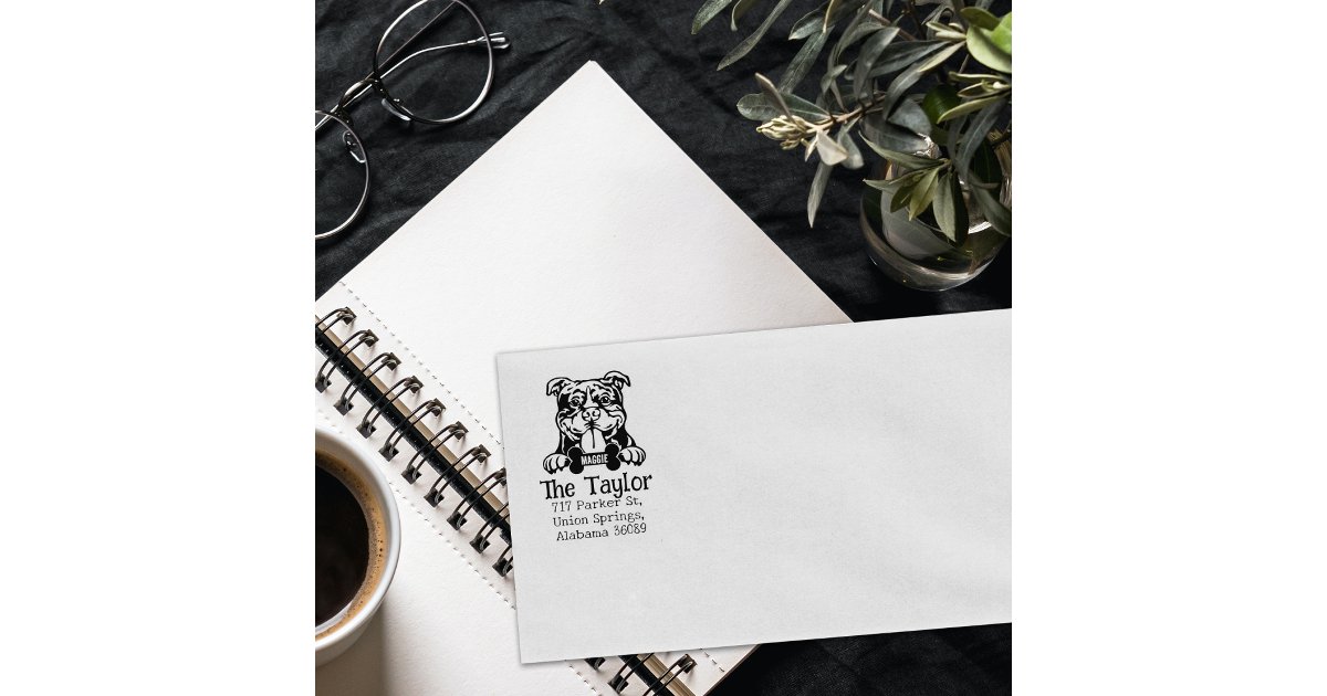American Bully Dog, Custom Return Address, Rubber Stamp | Zazzle