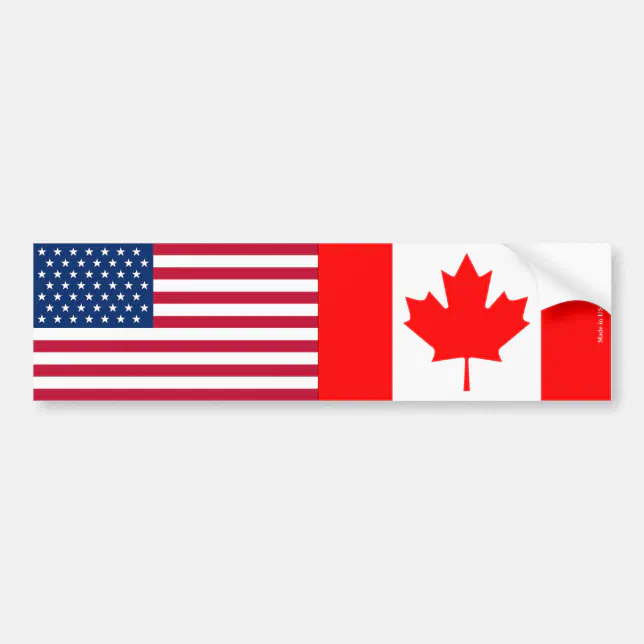 American & Canadian Flags Bumper Sticker | Zazzle