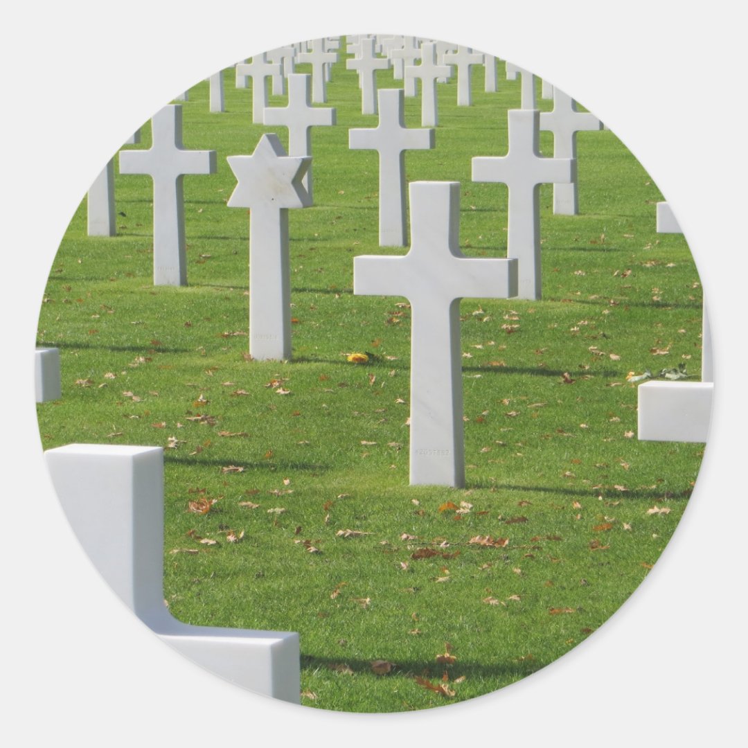 American Cemetery at Normandy Classic Round Sticker | Zazzle