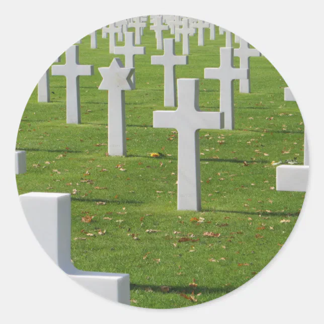 American Cemetery at Normandy Classic Round Sticker | Zazzle