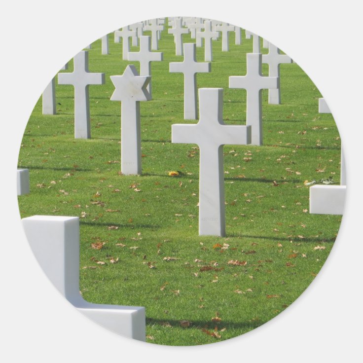American Cemetery at Normandy Classic Round Sticker | Zazzle