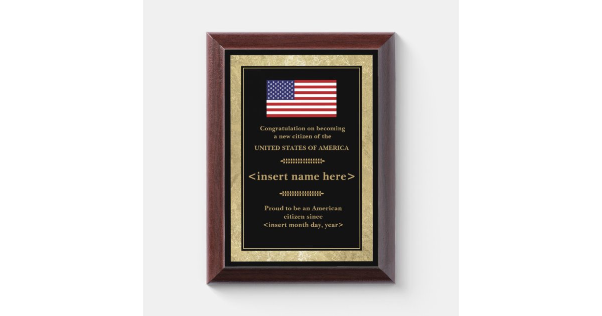 American Citizenship Award Plaque | Zazzle