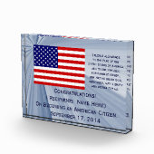 American Citizenship Flag Award with Date | Zazzle