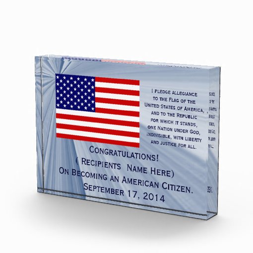 American Citizenship Flag Award with Date | Zazzle