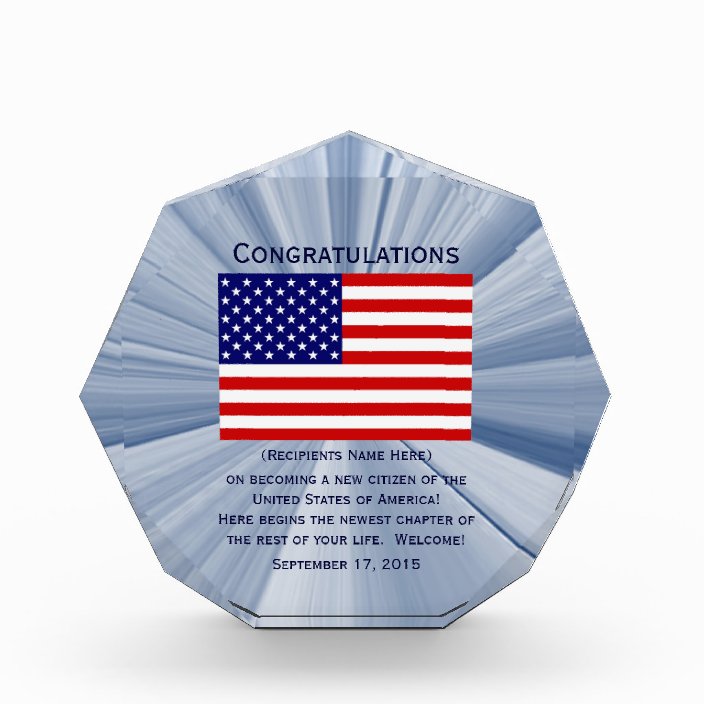 American Citizenship Flag Award with Date by Janz | Zazzle.com