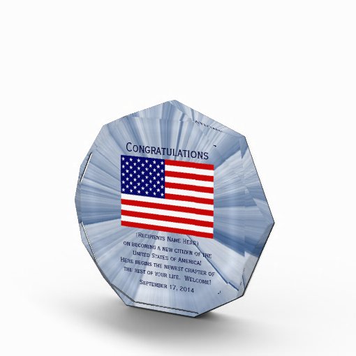 American Citizenship Flag Award with Date by Janz | Zazzle