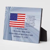 American Citizenship Flag Award with Date by Janz Plaque | Zazzle