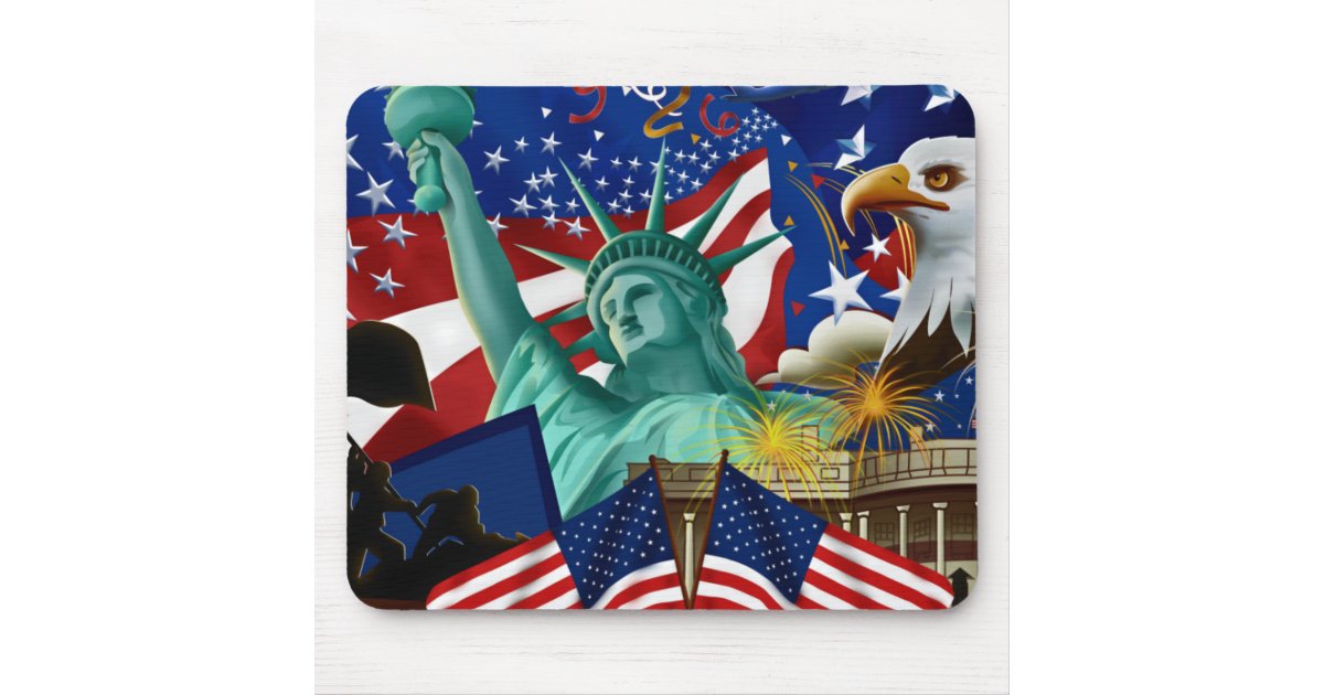 AMERICAN COLLAGE MOUSE PAD | Zazzle