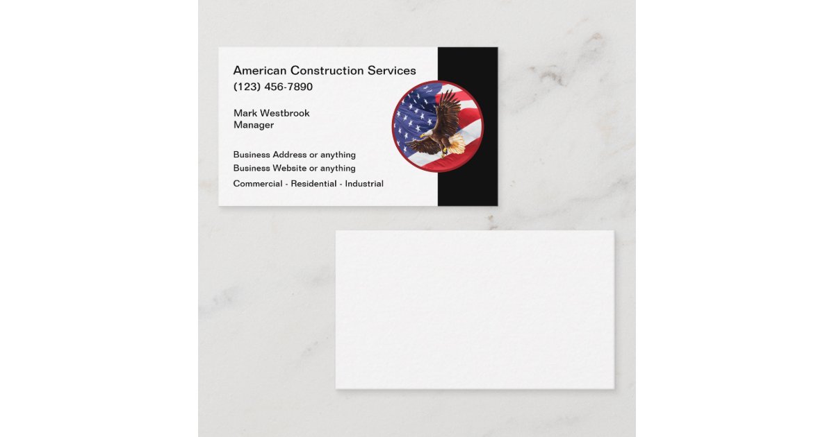 American Construction Theme Business Card | Zazzle