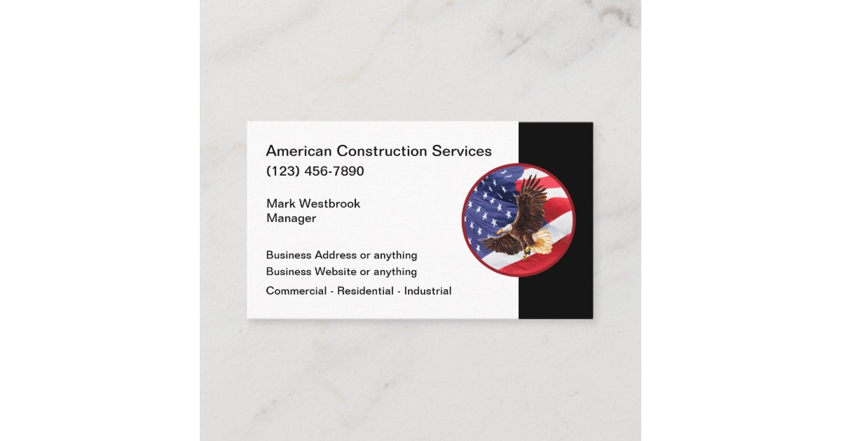 American Construction Theme Business Card | Zazzle