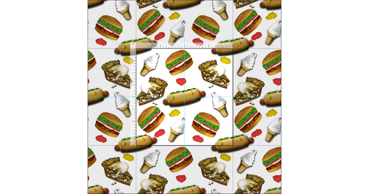American Cookout Pattern - Burgers | Hot Dogs |Pie Fabric | Zazzle