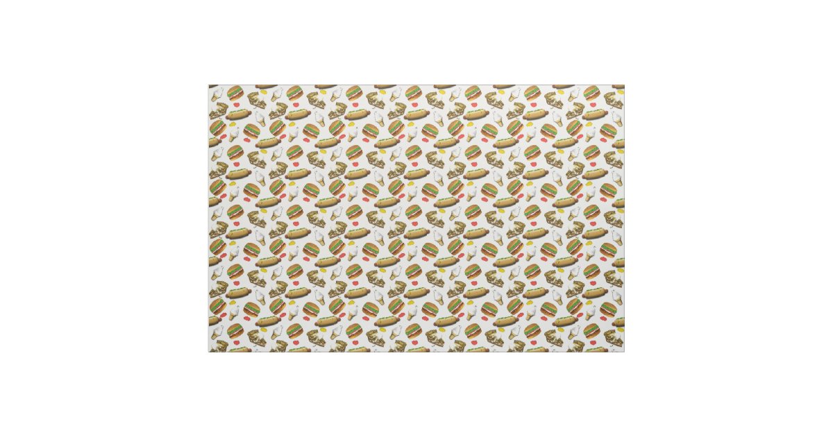 American Cookout Pattern - Burgers | Hot Dogs |Pie Fabric | Zazzle