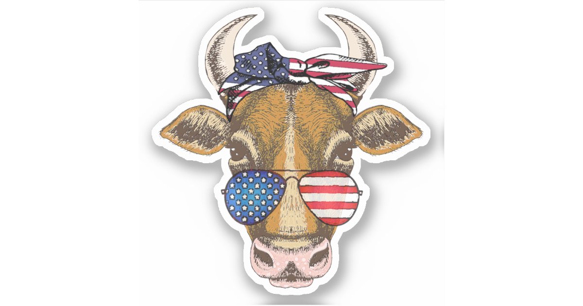 American Cow Sticker | Zazzle