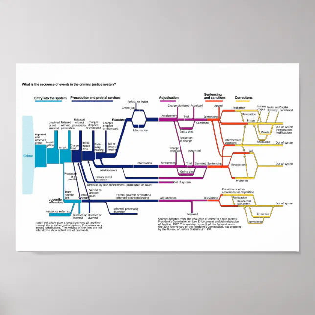 American Criminal Justice System Process Flowchart Poster | Zazzle