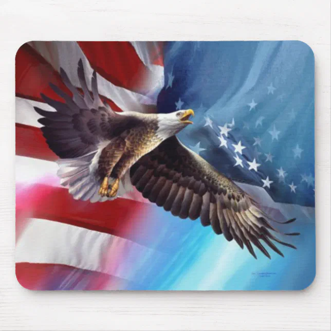 american eagle flying mouse pad | Zazzle