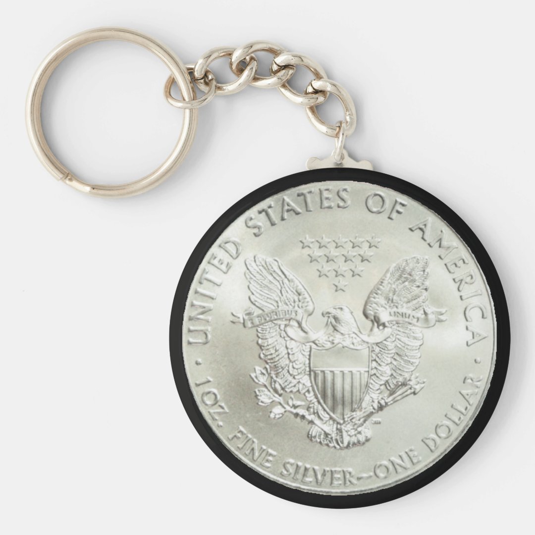 AMERICAN EAGLE SILVER DOLLAR-KEYCHAIN KEYCHAIN | Zazzle