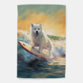 American Eskimo Beach Surfing Painting Garden Flag | Zazzle