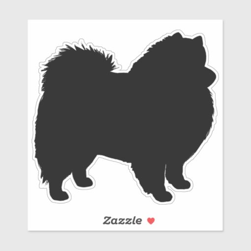 American Eskimo Dog Silhouette Eskie Vinyl Sticker | Zazzle