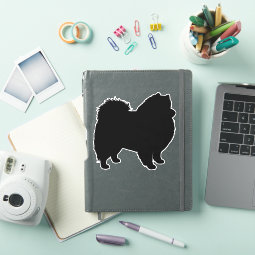 American Eskimo Dog Silhouette Eskie Vinyl Sticker | Zazzle