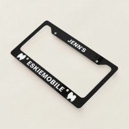 American Eskimo Dog Silhouettes Eskiemobile License Plate Frame | Zazzle